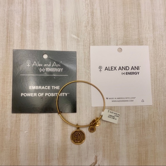 Alex and Ani | Jewelry | Nwt Alex Ani Letter Initial D Rafaelian Gold Rg Ewb Expandable Wire ...